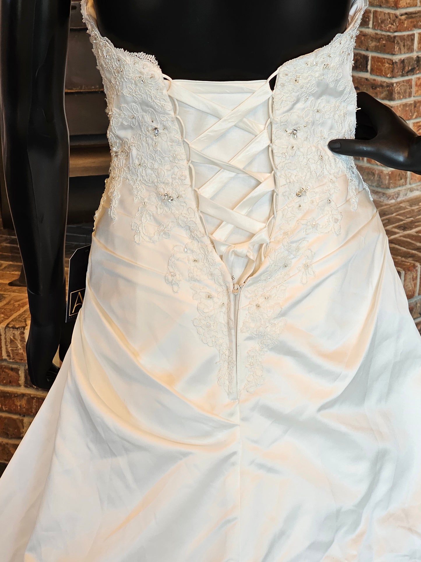 Venus Symphony Ivory Satin Tuck Wedding Gown – Arabella Bridal