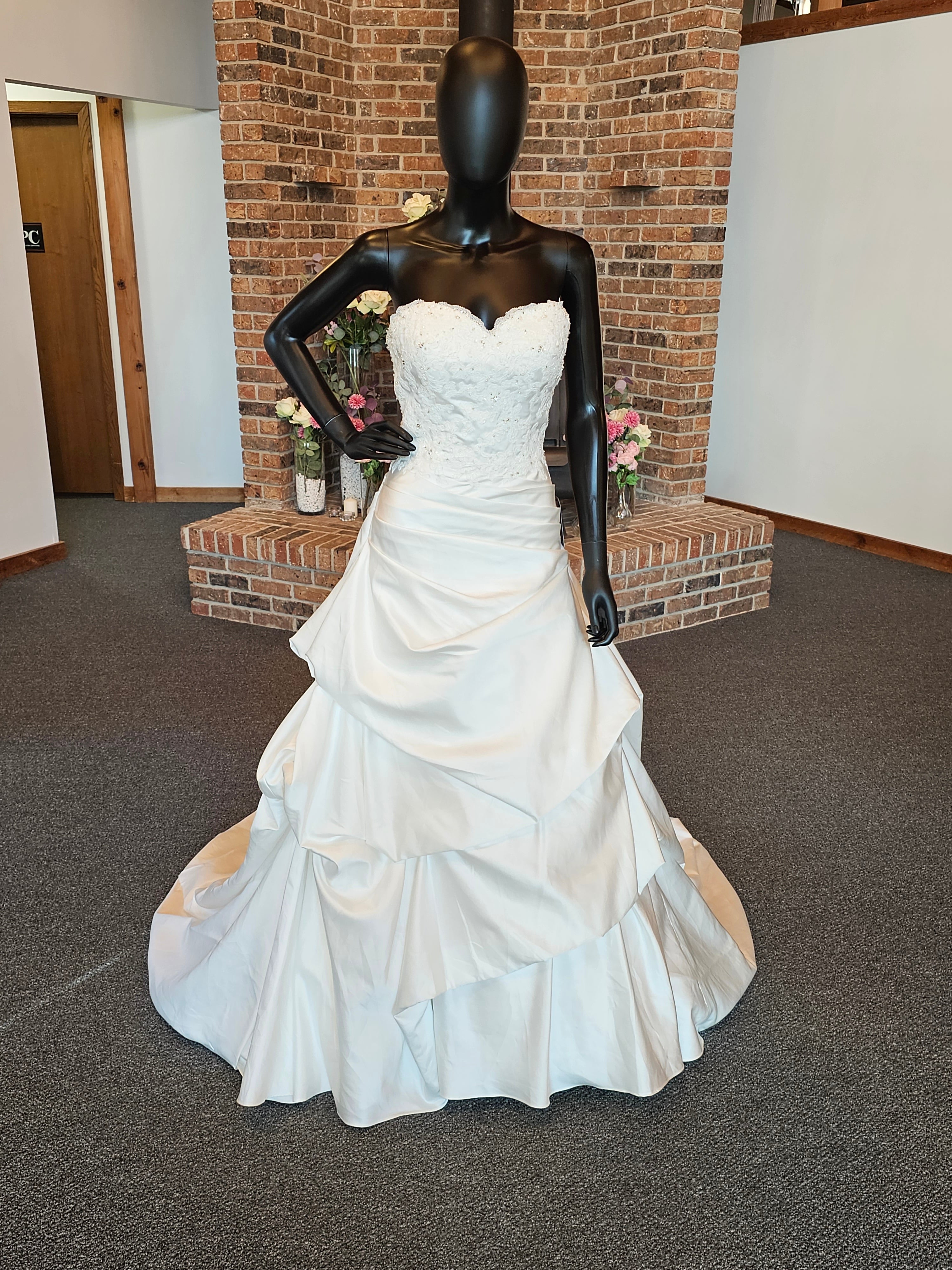 Venus Symphony Ivory Satin Tuck Wedding Gown – Arabella Bridal