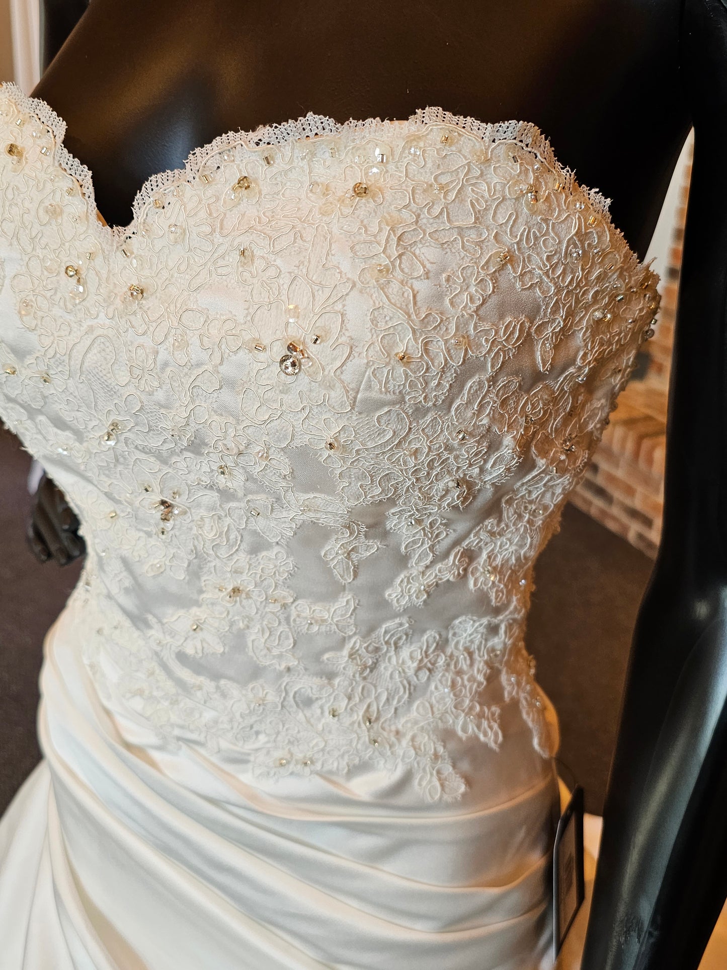 Venus Symphony Ivory Satin Tuck Wedding Gown – Arabella Bridal